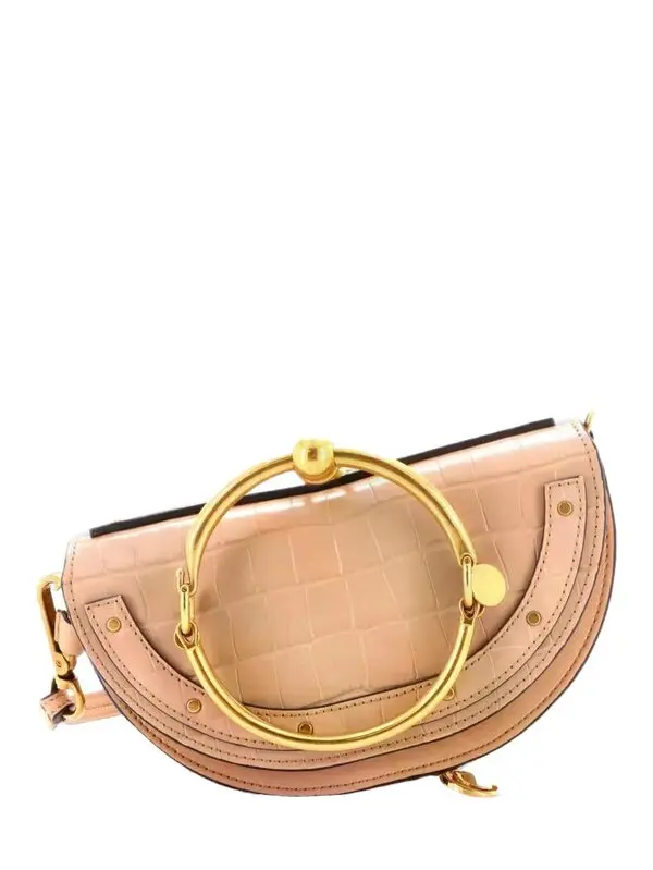 Chloé Nile Crocodile Embossed Leather Mini Crossbody Bag - Neutrals