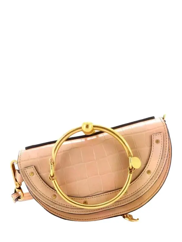 Chloé Nile Crocodile Embossed Leather Mini Crossbody Bag - Neutrals