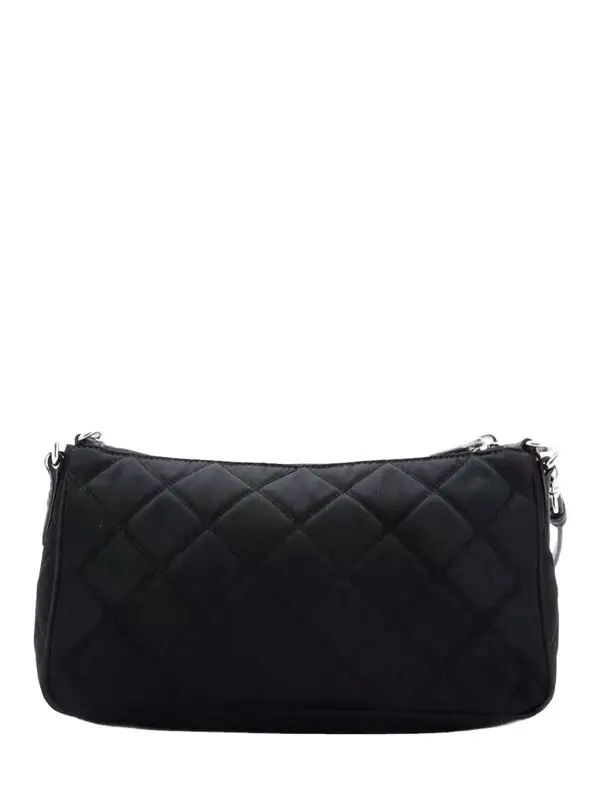 Prada Quilted Tessuto Chain Zip Shoulder Bag - Black