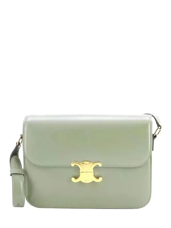 Celine Triomphe Shoulder Bag In Smooth Calfskin - Green