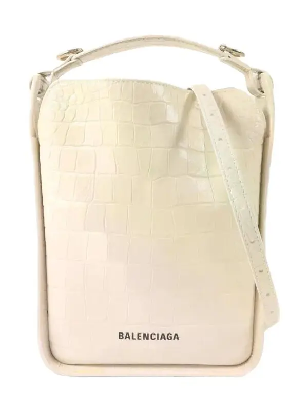 Balenciaga Xs Tool 2.0 Croc Effect Crossbody Bag - Neutrals