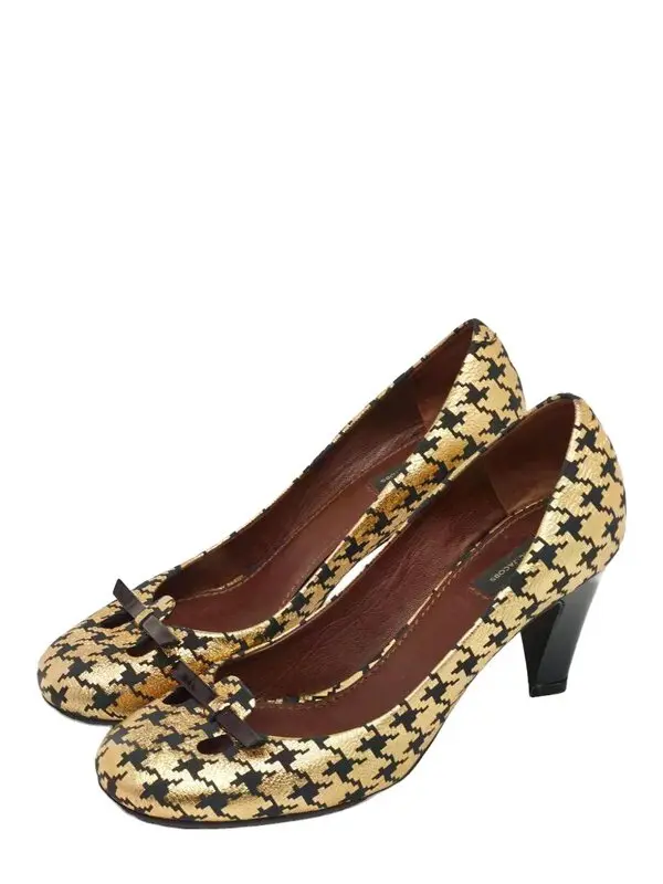 Marc Jacobs Houndstooth Pumps - Gold