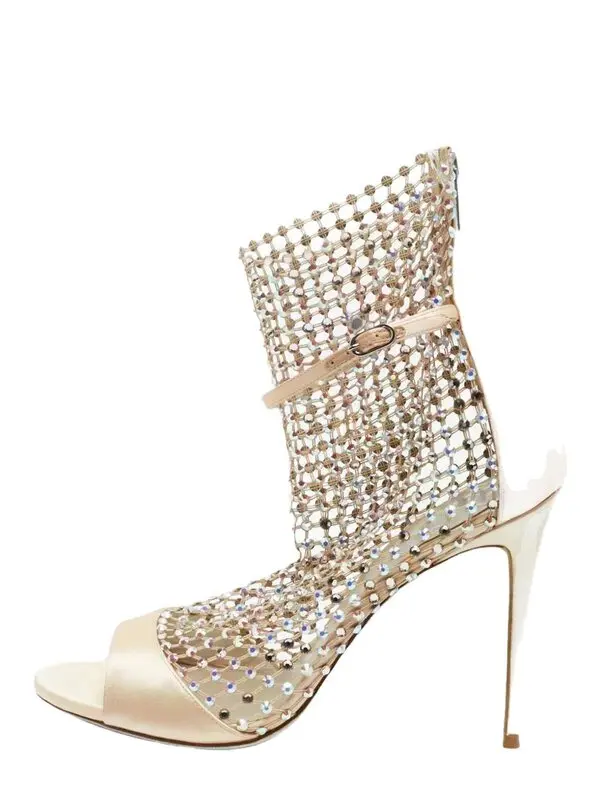 Rene Caovilla Embellished Stiletto Sandals - Neutrals