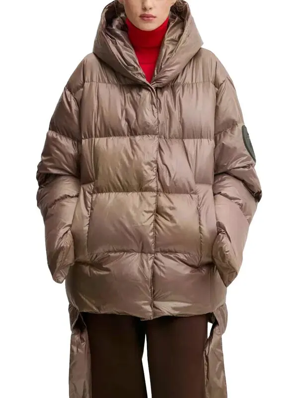 MMC STUDIO Quilted Hooded Jacket - Brown