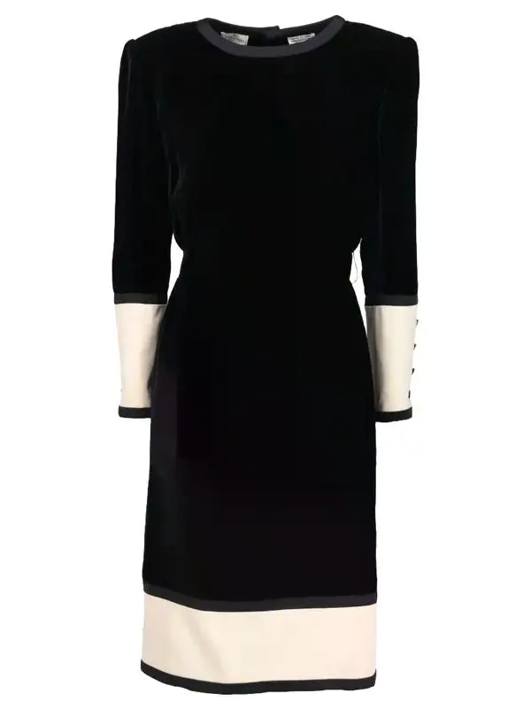 Valentino Garavani Color-block Velvet Dress - Black