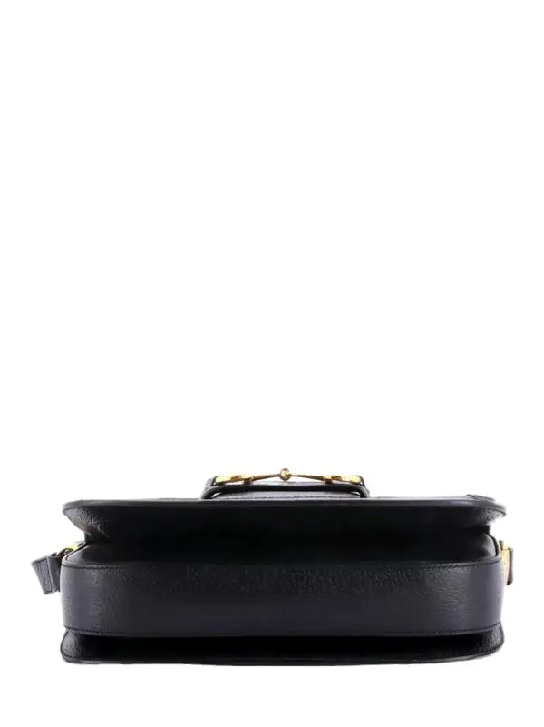 Gucci Horsebit 1955 Gg Denim Small Shoulder Bag - Black