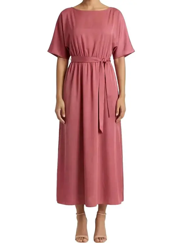 Max Mara Belted Maxi Dress - Pink