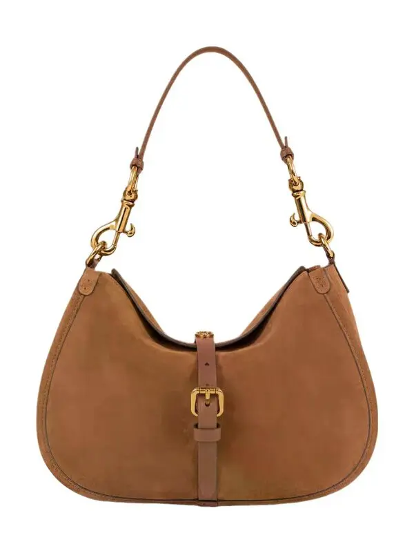 Etro Suede Shoulder Bag With Buckle Detail - Brown