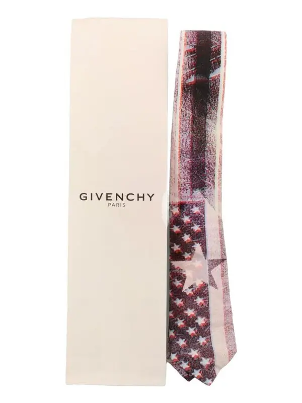 Givenchy Star-print Silk Tie - White