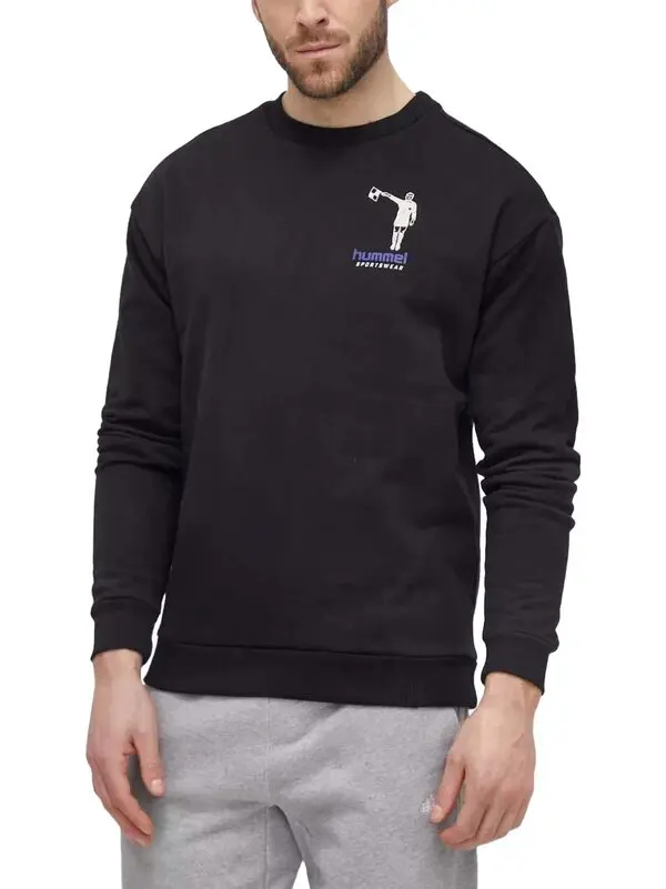 HUMMEL Graphic Print Crewneck Sweatshirt - Black