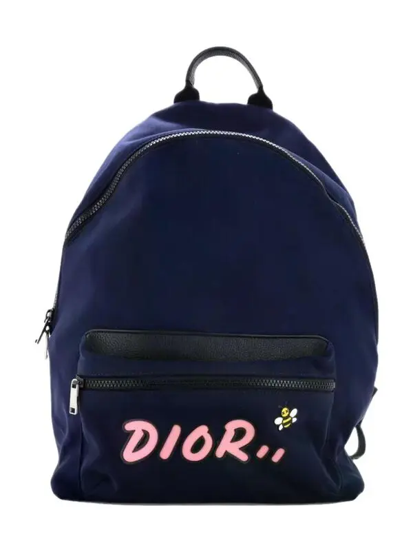 Dior Kaws Bee Rider Nylon Backpack - Blue