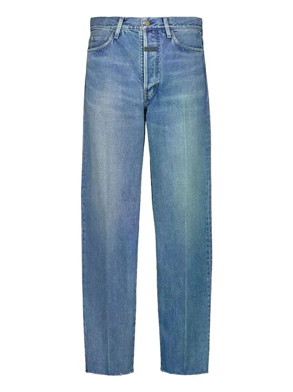 Fear Of God Frayed-hem Straight-leg Jeans - Blue