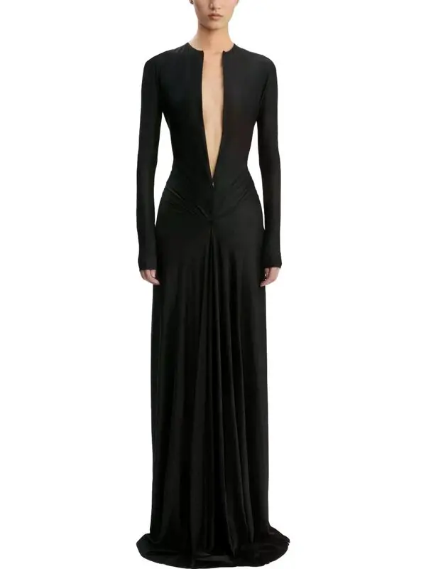 Victoria Beckham Cut-out Gathered Gown - Black