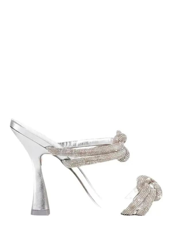 Cult Gaia Rainne Crystal-embellished Knotted High Heel Sandals - Grey