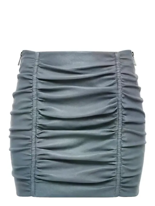 Dsquared2 Ruched Leather Skirt - Blue