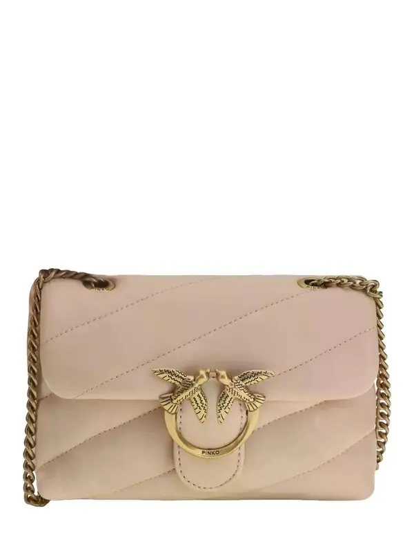 Pinko Mini Love Bag Quilted Leather Cross Body Bag - Pink
