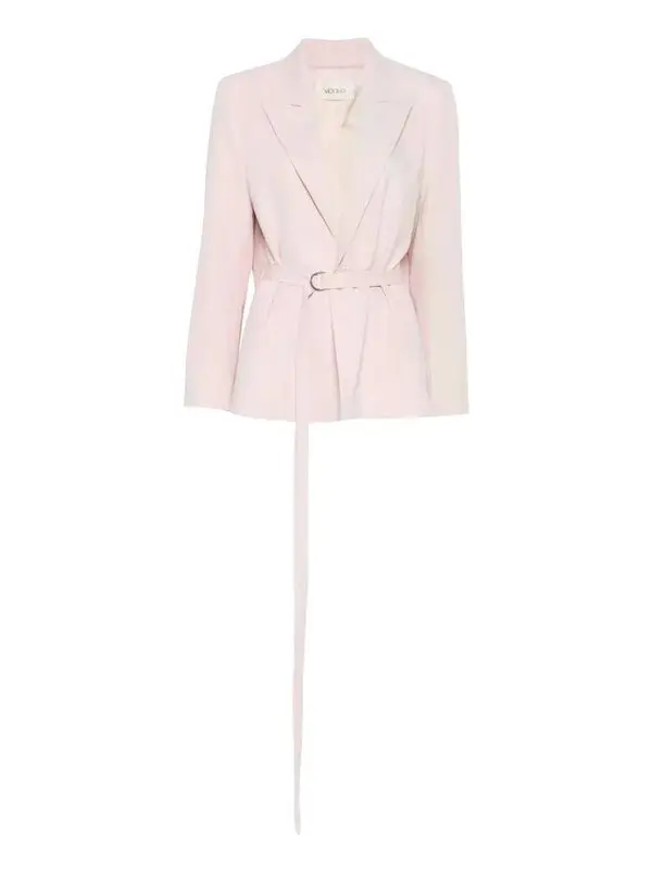 VICOLO Belted Peak-lapel Blazer - Pink