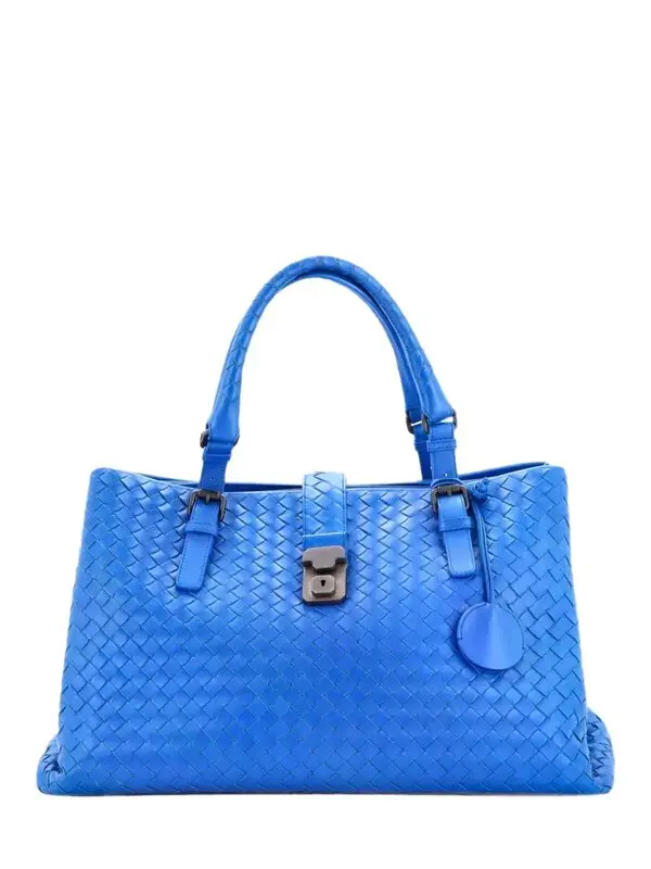Bottega Veneta Roma Bag Intrecciato Nappa Medium Tote Bag - Blue