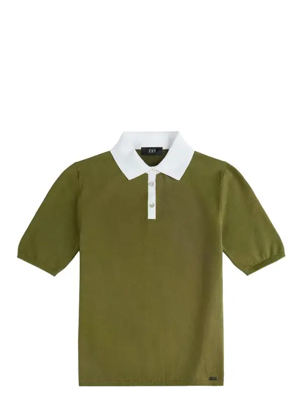 FAY Collared Polo Shirt - Green