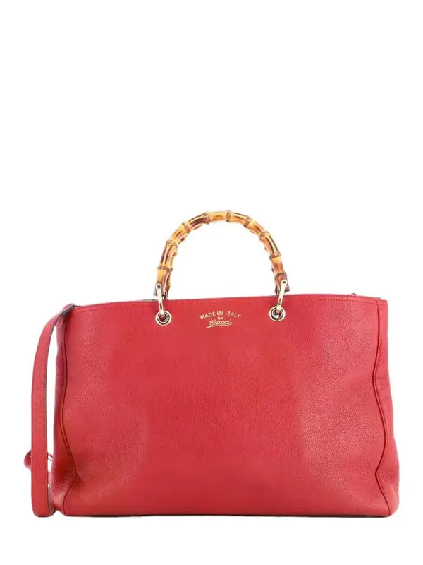 Gucci Bamboo Shopper Large Tote Bag - Red