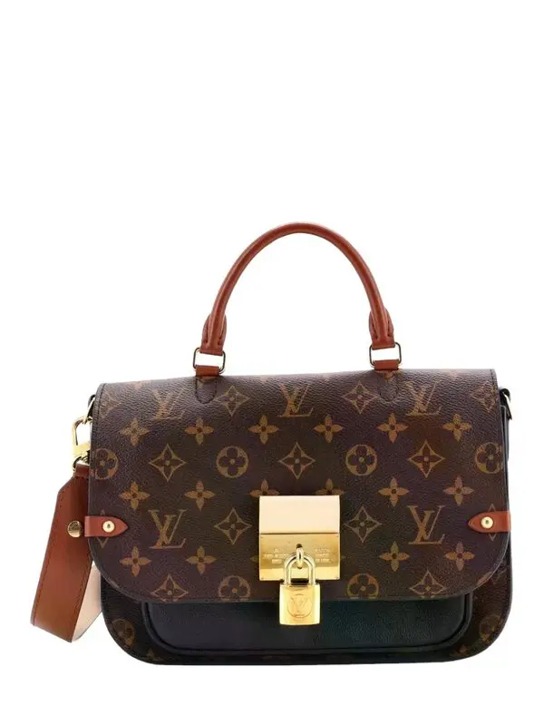 LOUIS VUITTON Vaugirard Monogram Canvas Leather Satchel - Black