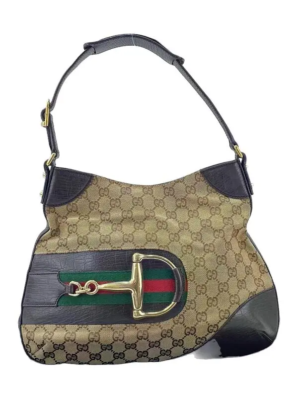 Gucci Sherry Line Horsebit Shoulder Bag - Neutrals
