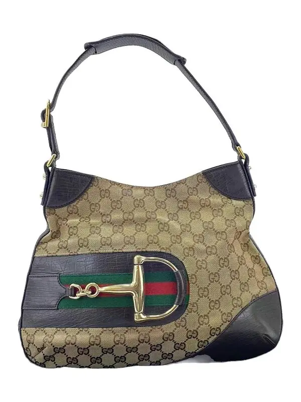 Gucci Sherry Line Horsebit Shoulder Bag - Neutrals