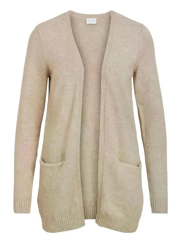 VILA Fine-knit Patch-pocket Cardigan - Neutrals