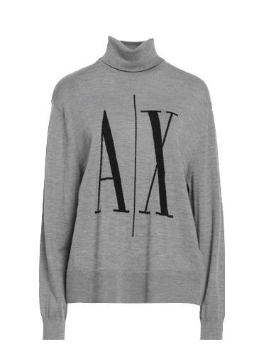 Armani Exchange Virgin Wool Turtleneck Sweater - Grey