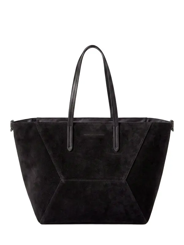 Brunello Cucinelli Suede Shoulder Bag - Grey