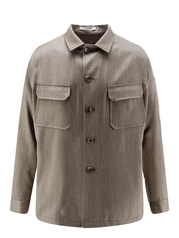 Tagliatore Calvin Stretch Wool Shirt Jacket - Beige
