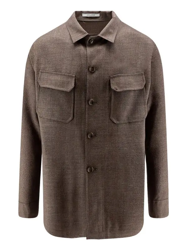 Tagliatore Virgin Wool Shirt Jacket - Brown
