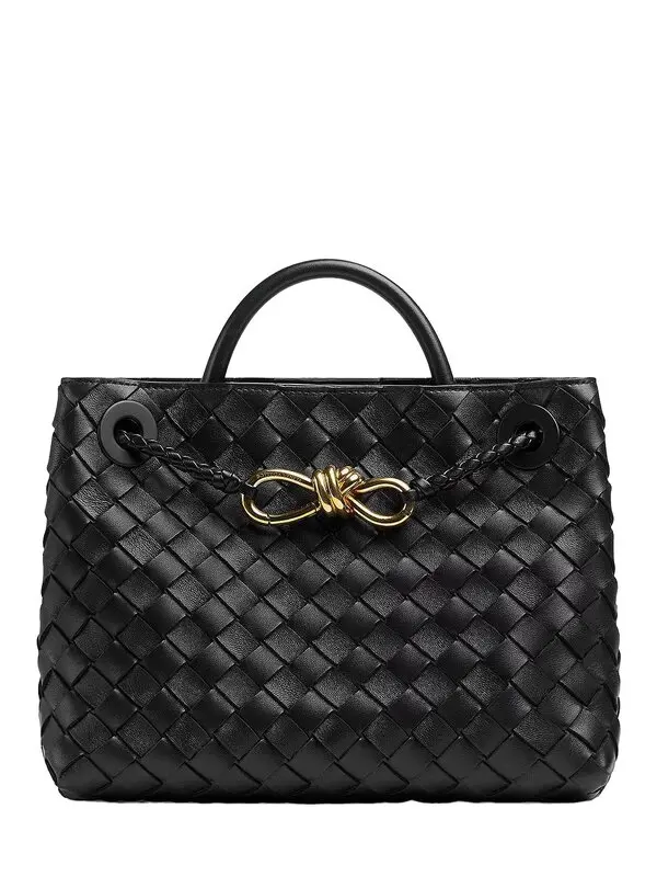 Bottega Veneta Andiamo Small Leather Crossbody Bag - Black
