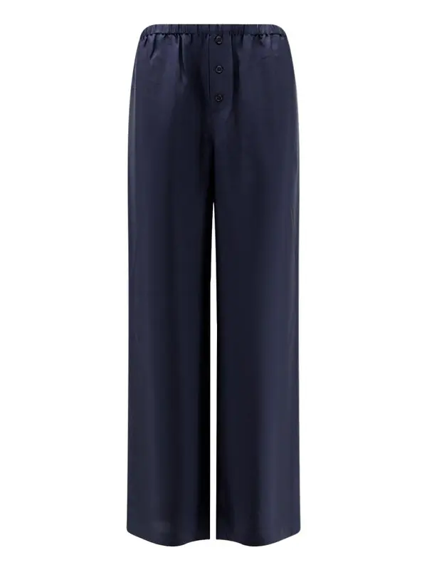RÓHE Silk Wide Leg Trousers - Blue