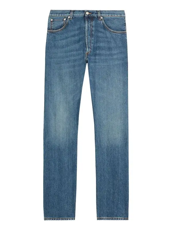 Alexander McQueen Straight Leg Denim Jeans - Mid Denim