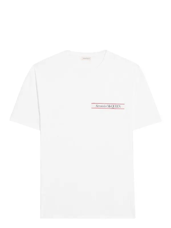 Alexander McQueen Appliquéd Cottonjersey Tshirt - White