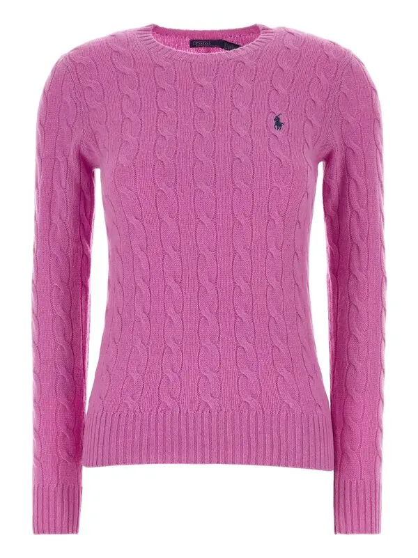 Polo Ralph Lauren Cable Knit Wool & Cashmere Crewneck Sweater - Pink