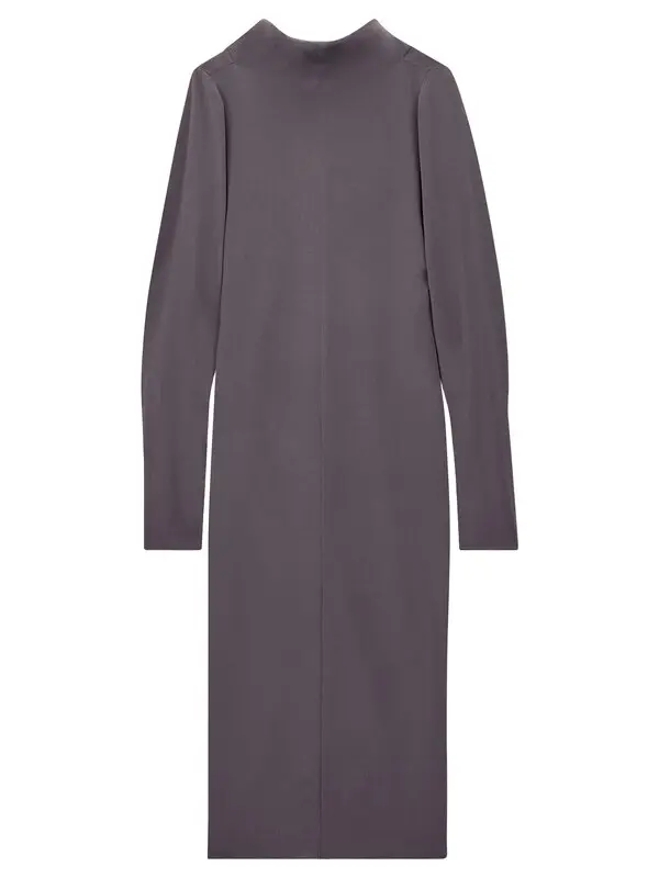 Giorgio Armani Slim-fit Stretch Silk-blend Crepe Midi Dress - Grey
