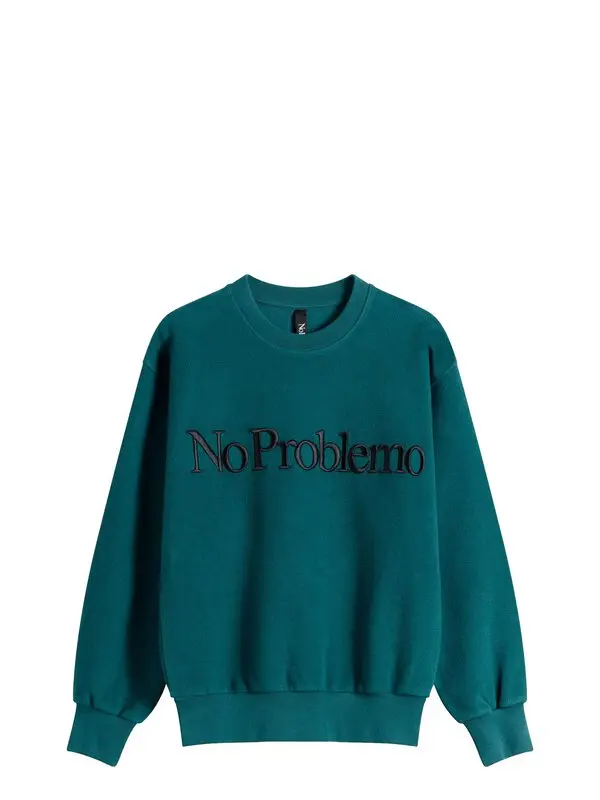 NO PROBLEMO Reverse Fleece Sweatshirt - Teal