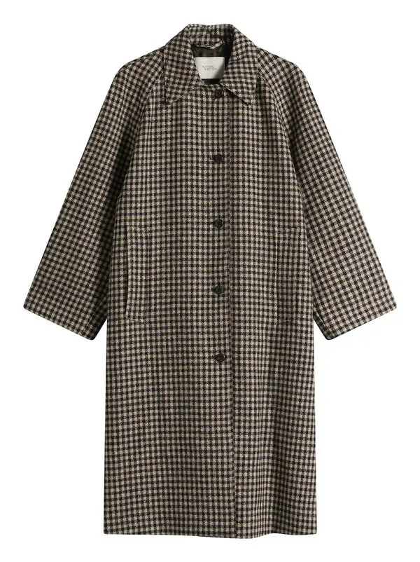 NOTHING WRITTEN Bébé Check Balmacaan Coat - Brown Check