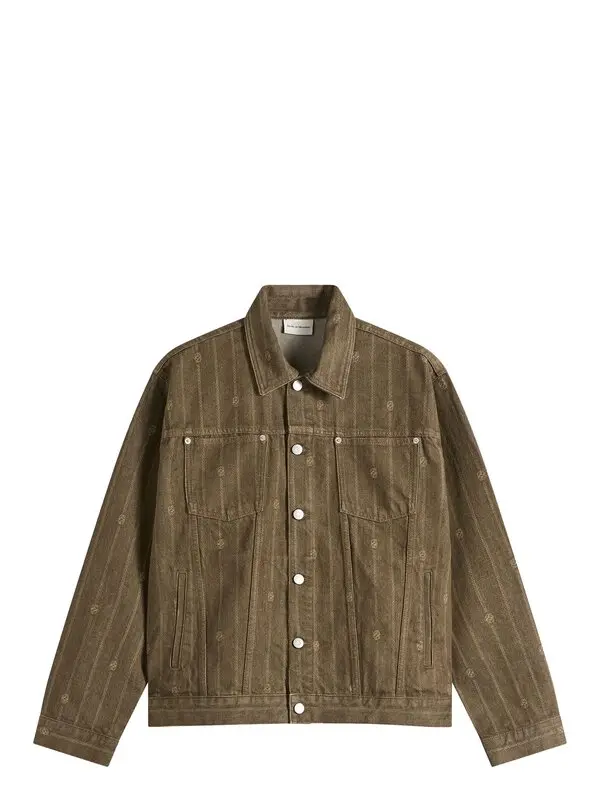 Drole De Monsieur Monogram Denim Jacket - Brown