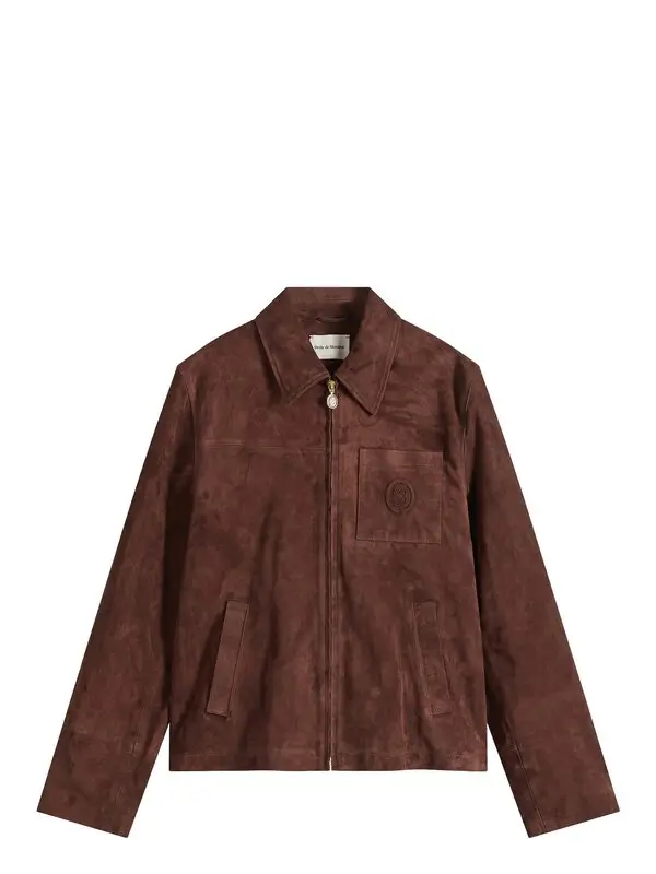 Drole De Monsieur D Mirror Zipped Leather Jacket - Brown