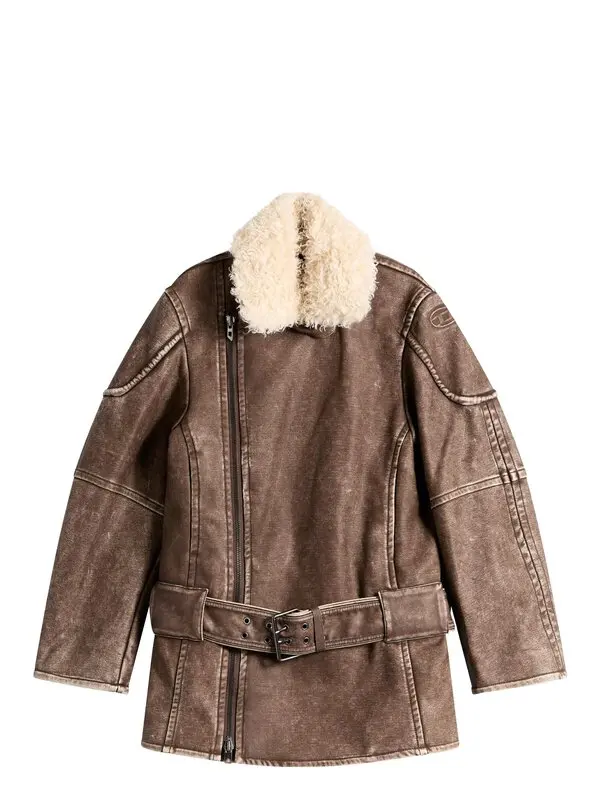 DIESEL® G-eyser Aviator-biker Hybrid Coat - Brown