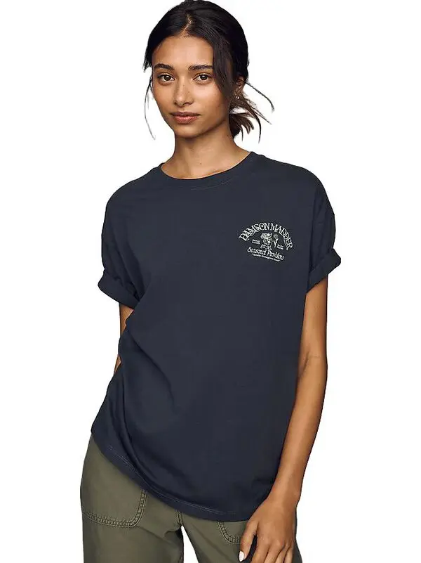 DAMSON MADDER Grown In The Garden Cotton T-shirt - Charcoal