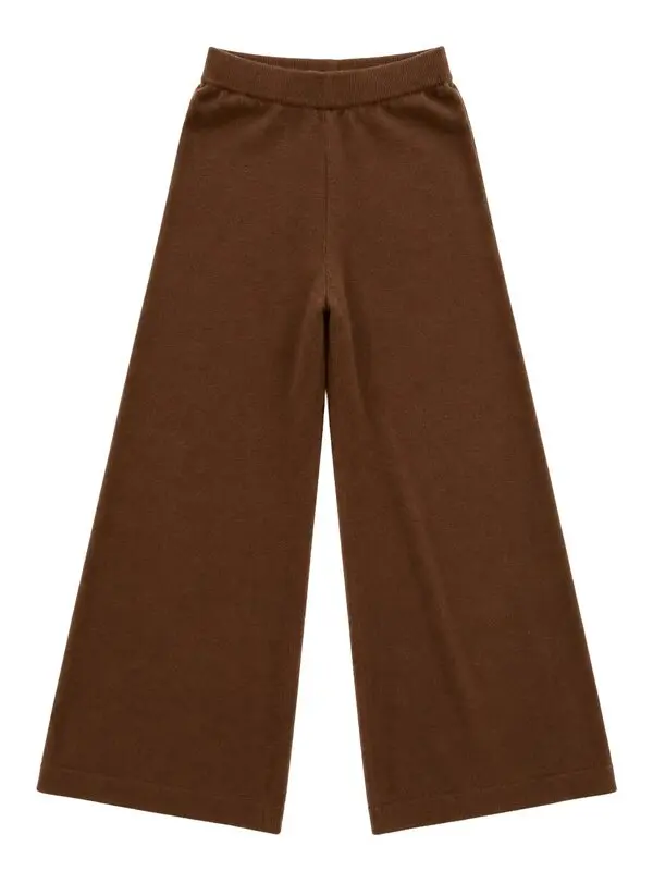 MAISON LOINTAINE Signature Cashmere Wide Leg Pants - Brown