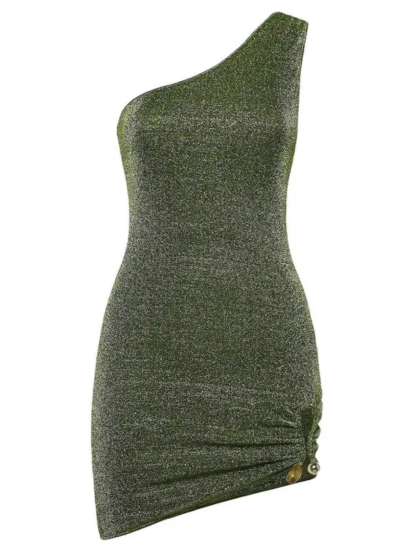 Oseree One-shoulder Mini Dress - Green