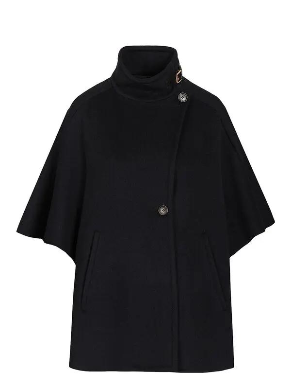Max Mara Oversized Cape In Cashmere - Blue