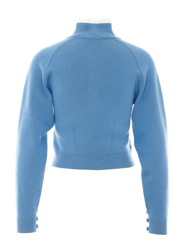 Chloé Lace And Wool Knit Sweater - Blue