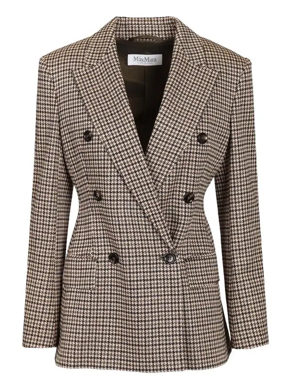 Max Mara Double-breasted Houndstooth Blazer - Multicolor