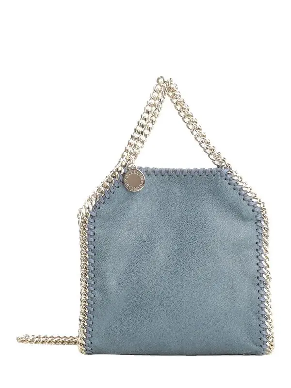 Stella McCartney Falabella Velvet Handbag With Metal Chain Trim - Blue